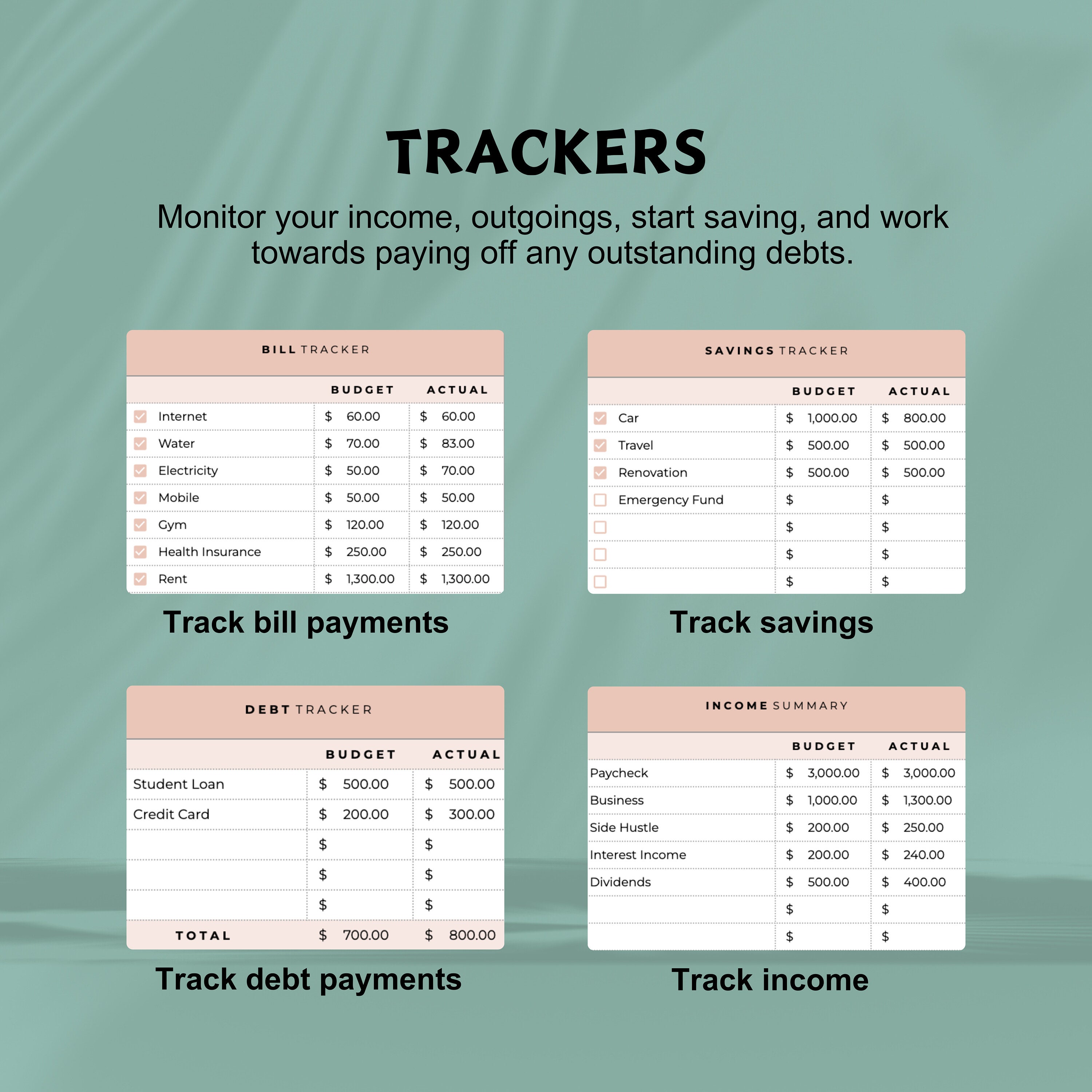 Budget by Paycheck Google Sheets Spreadsheet Monthly Budget Weekly ...