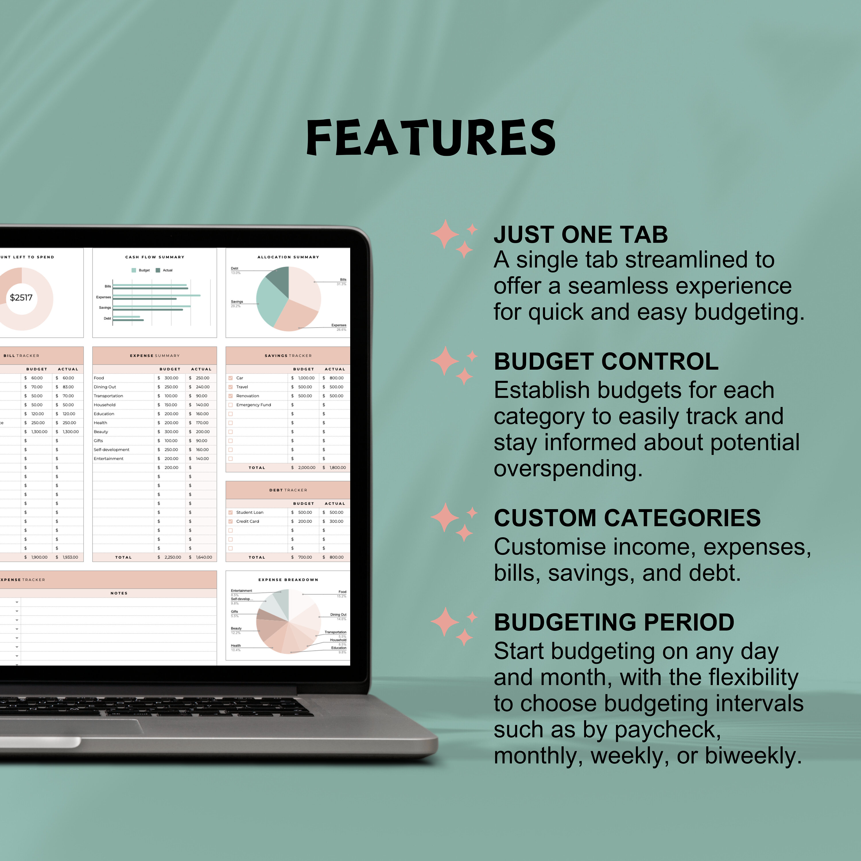 Budget by Paycheck Google Sheets Spreadsheet Monthly Budget Weekly ...