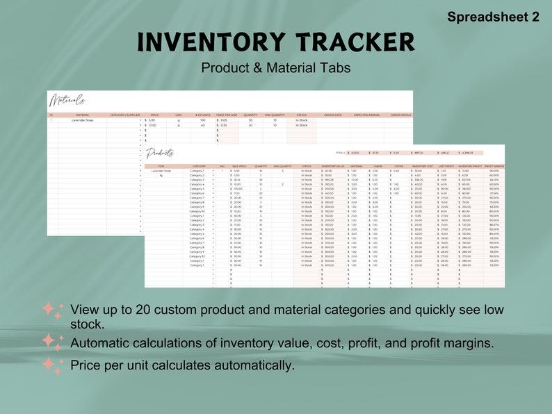 Small Business Bundle Bookkeeping Spreadsheet Inventory Tracker ...
