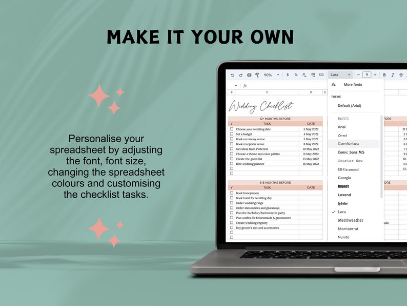 Wedding Checklist Google Sheets Wedding to Do List Spreadsheet Digital ...