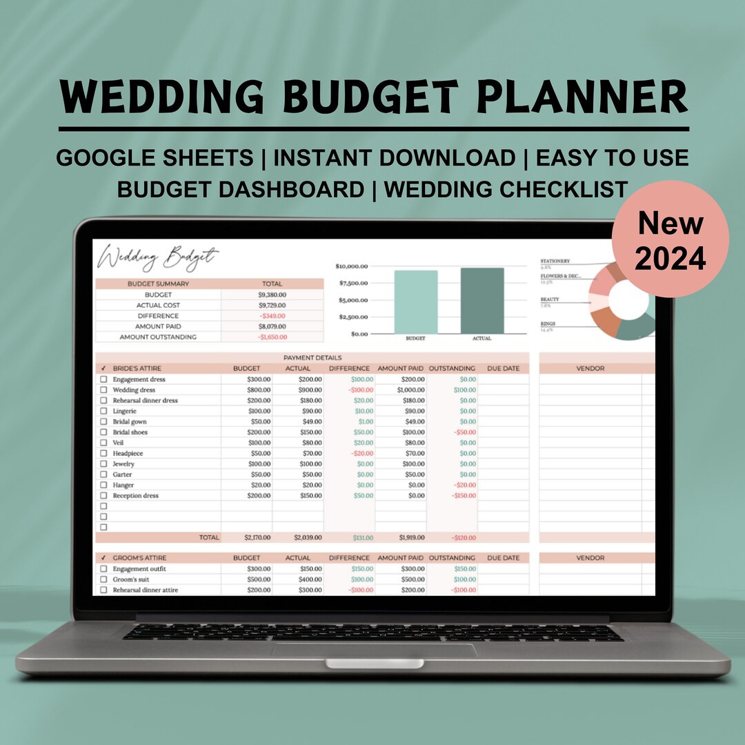 Wedding Budget Planner Spreadsheet Google Sheets Wedding Checklist ...