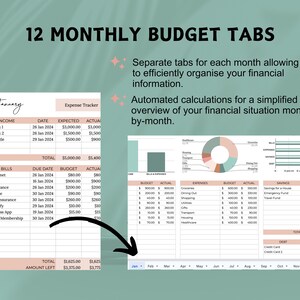 Annual Budget Spreadsheet Tracker Google Sheets Monthly Budget Planner ...