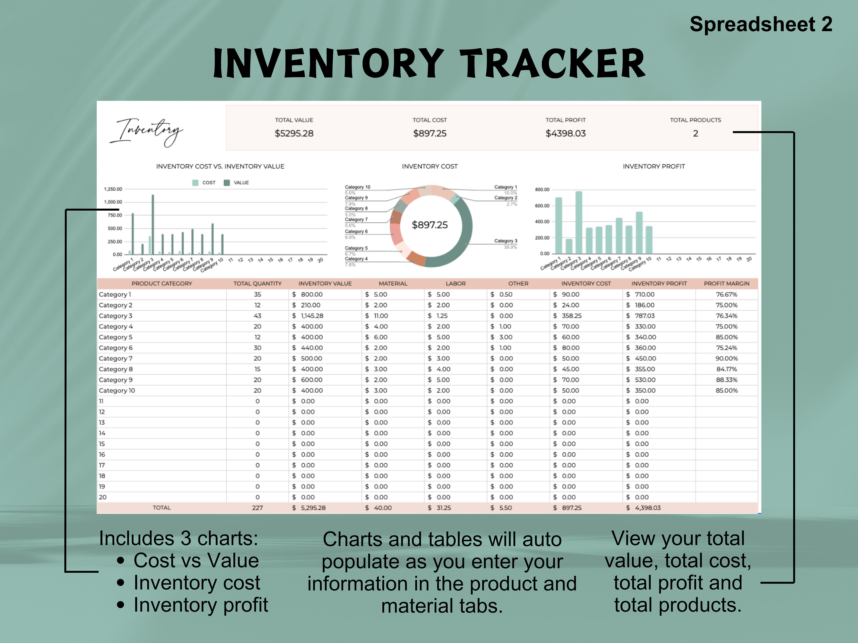 Small Business Bundle Bookkeeping Spreadsheet Inventory Tracker ...