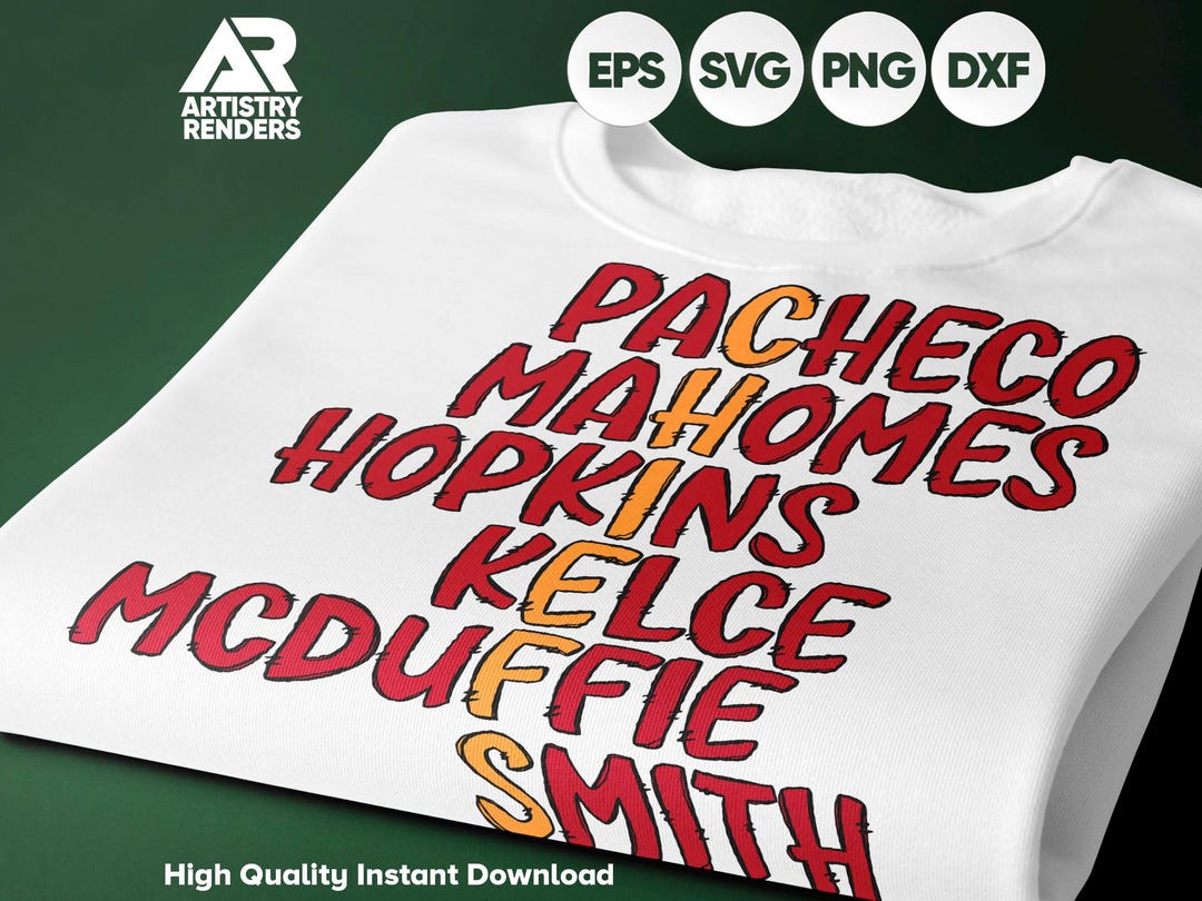 Kansas City Chiefs Player Names SVG, Kansas City PNG, Kansas City Kcmo ...