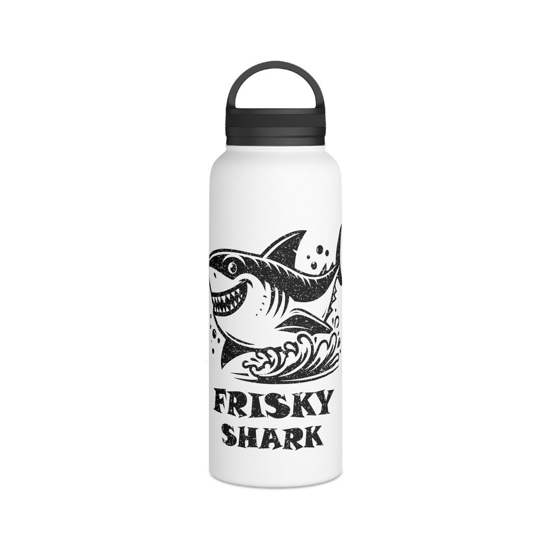 Frisky Shark Logo Stainless Steel Water Bottle - Etsy