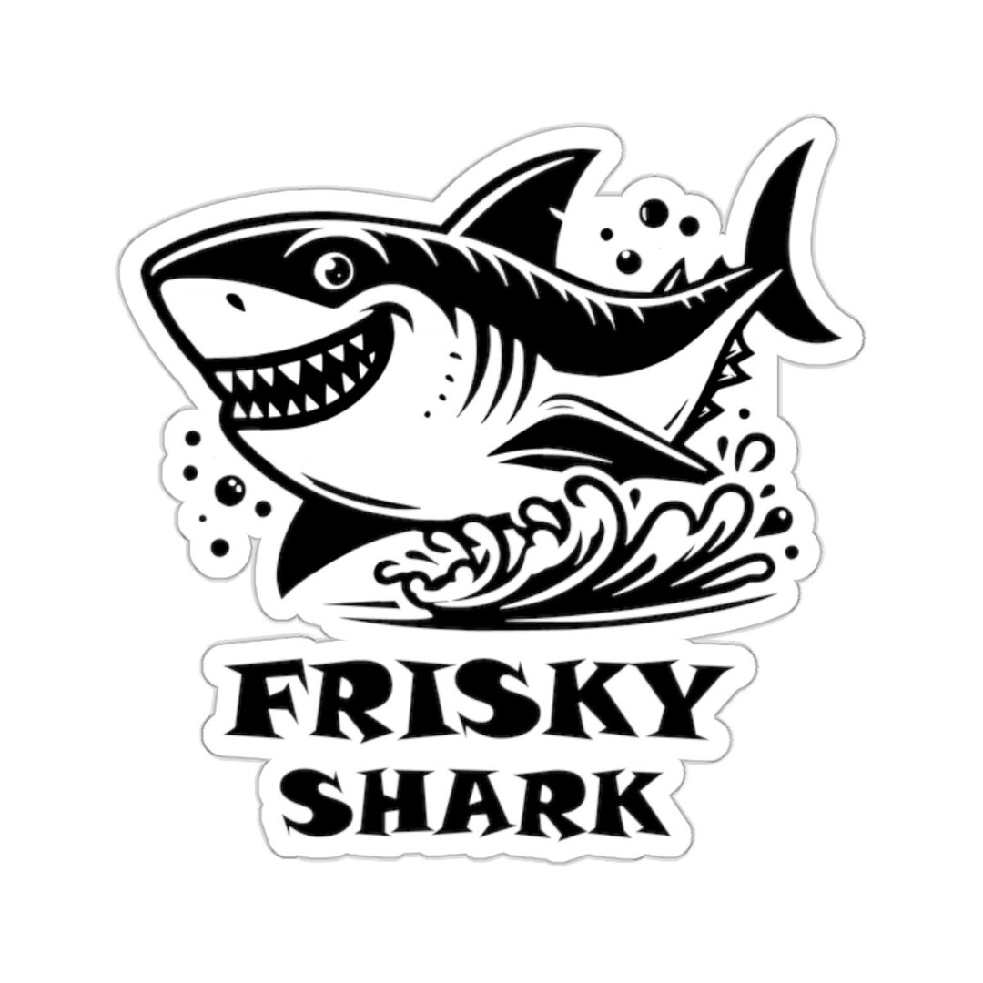 Frisky Shark Logo Sticker - Etsy