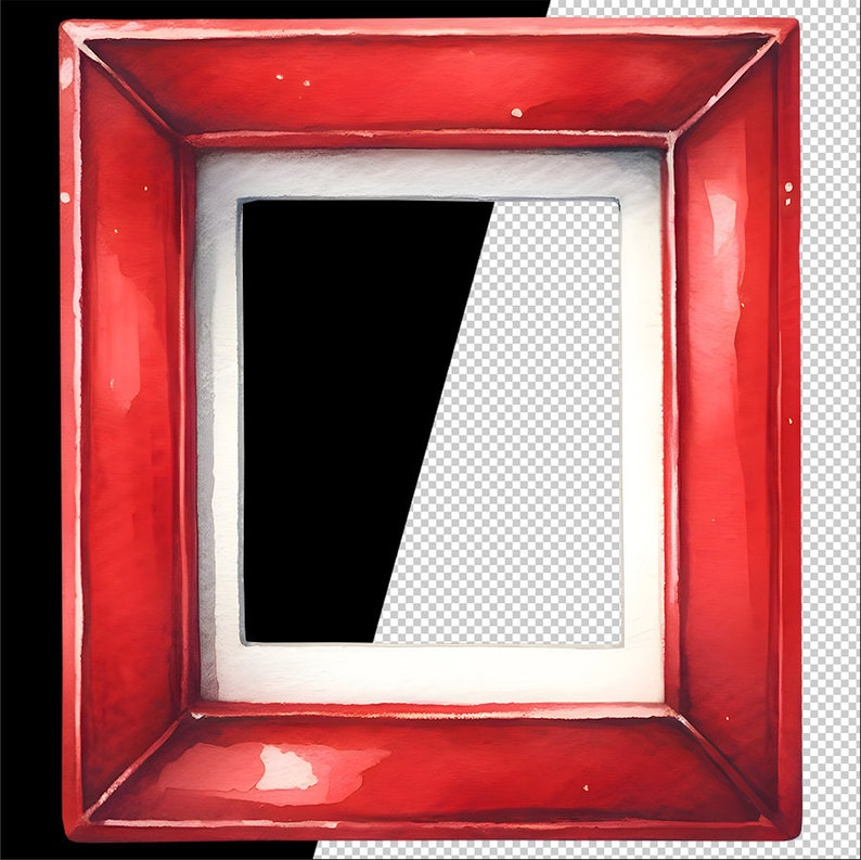 Red Watercolor Frames - Etsy