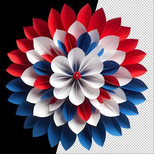 Red, White and Blue Paper Flowers Vol 1 - Etsy
