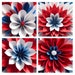 Red, White and Blue Paper Flowers Vol 1 - Etsy