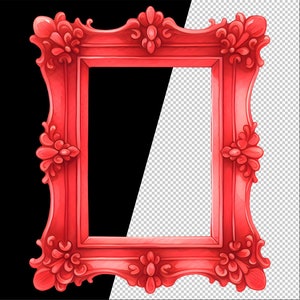 Red Watercolor Frames - Etsy