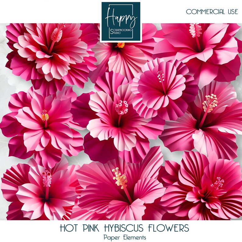 Hot Pink Hibiscus Paper Flowers - Etsy