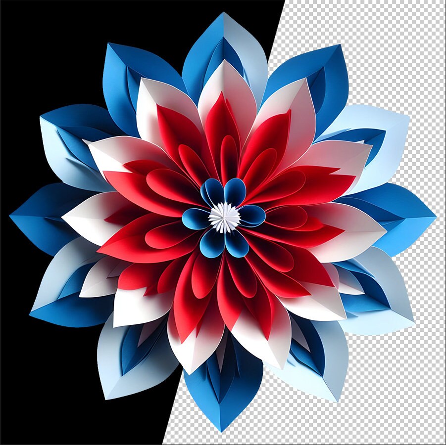 Red, White and Blue Paper Flowers Vol 1 - Etsy