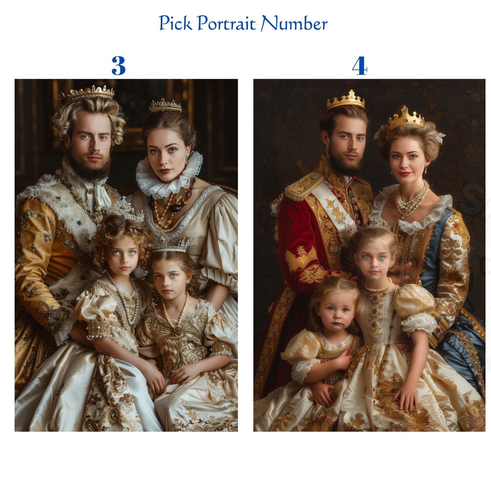 Custom Royal Family Portrait From Photo Custom Royal Family Queen and ...