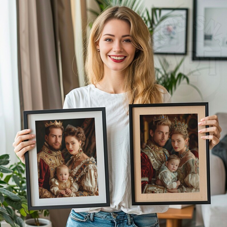 Custom Royal Family Portrait From Photo Custom Royal Family Queen and ...