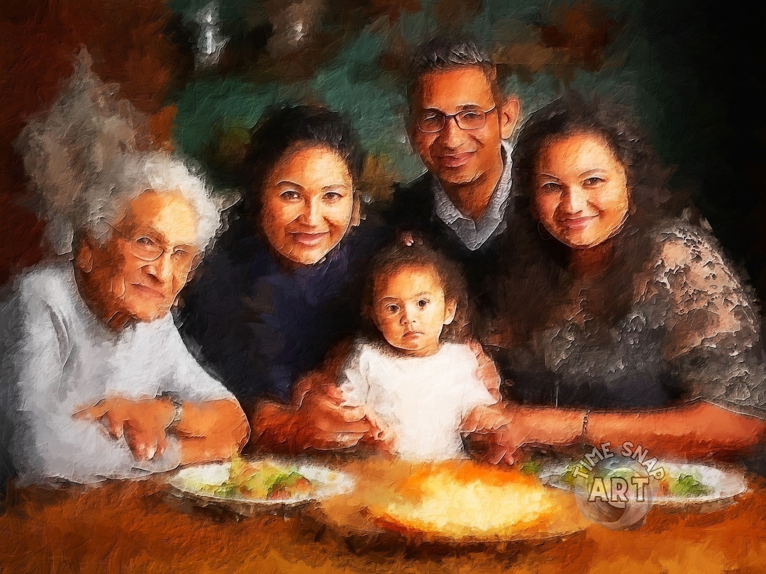 Custom Family Portrait Oil Painting From Photo, Kids Portrait Painting ...