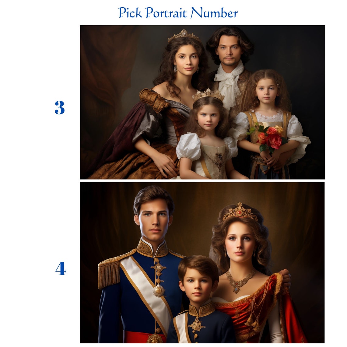 Custom Royal Family Portrait From Photo Custom Royal Family Queen and ...