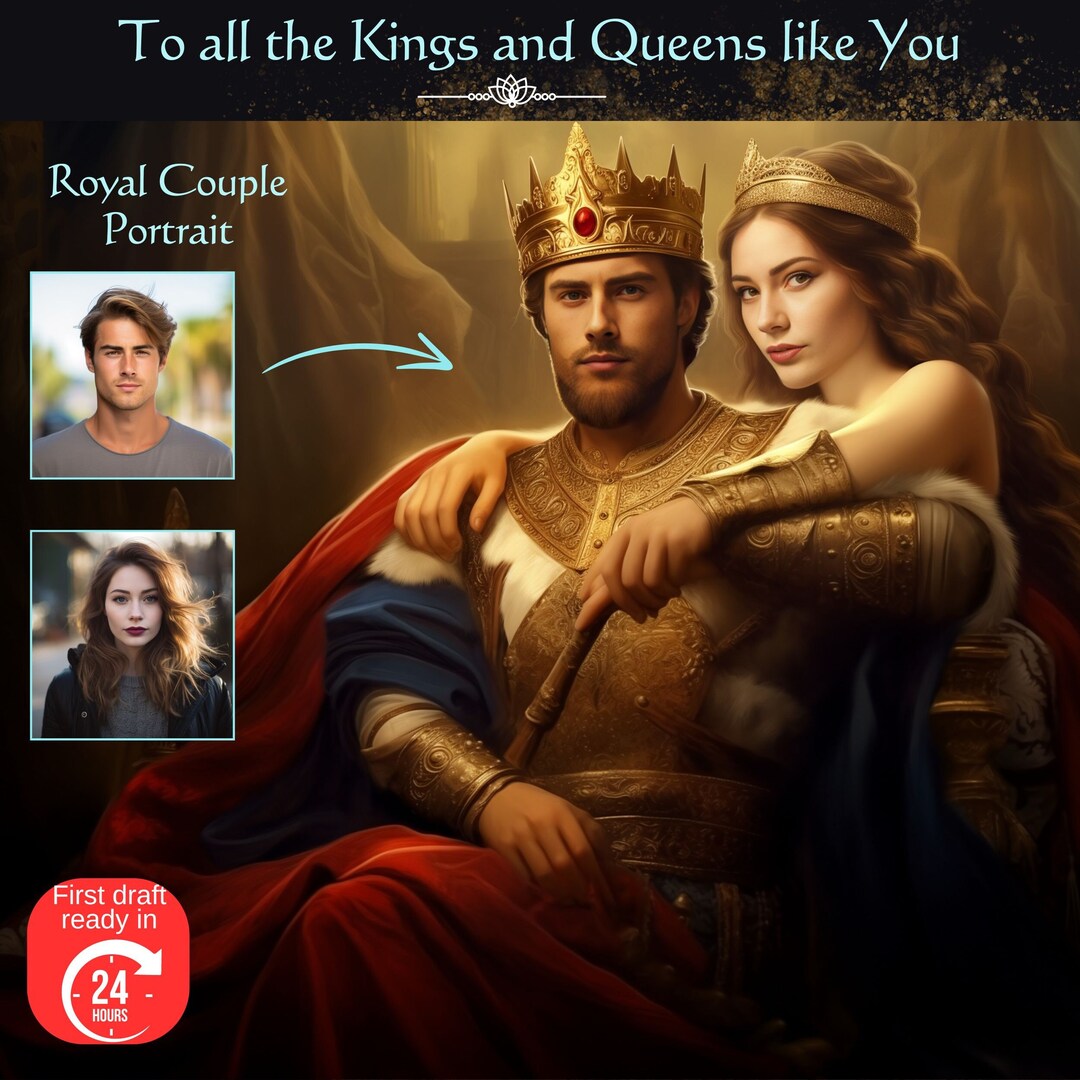 Custom Royal Family Portrait From Photo Custom Royal Family Queen and ...