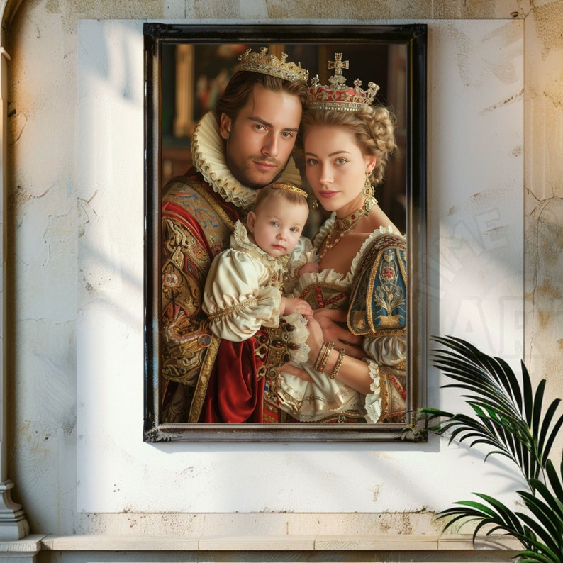 Custom Royal Family Portrait From Photo Custom Royal Family Queen and ...
