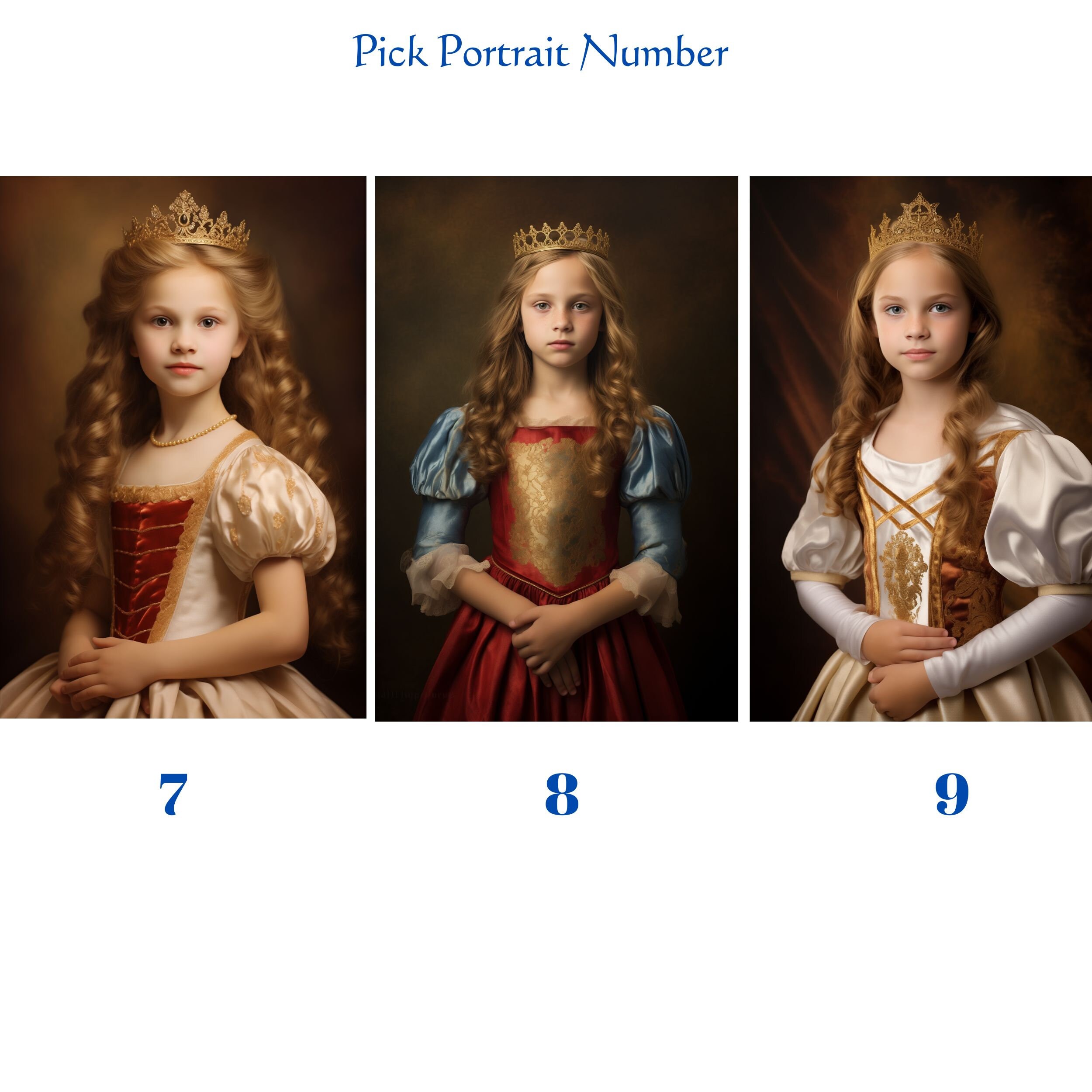 Custom Kid Royal Portrait From Photo Princess Portrait Personalized ...