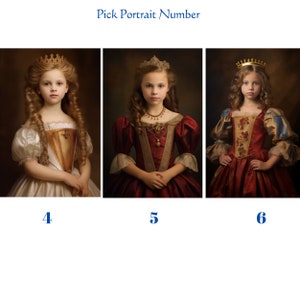 Custom Kid Royal Portrait From Photo Princess Portrait Personalized ...