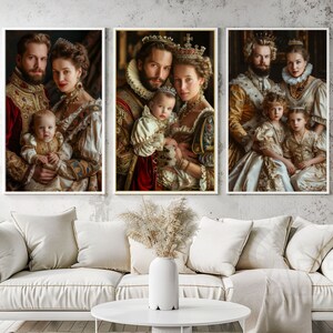 Custom Royal Family Portrait From Photo Custom Royal Family Queen and ...