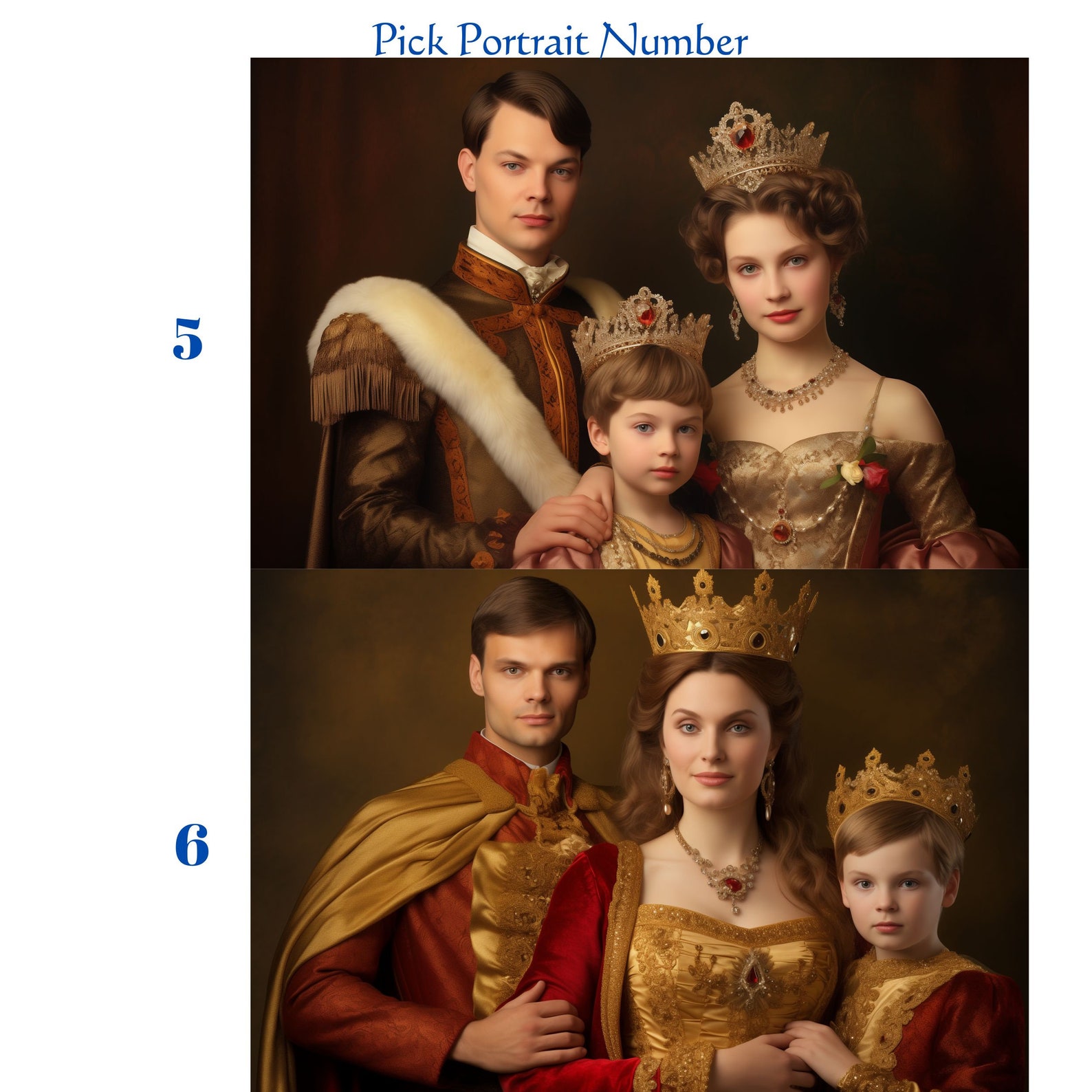 Custom Royal Family Portrait From Photo Custom Royal Family Queen and ...