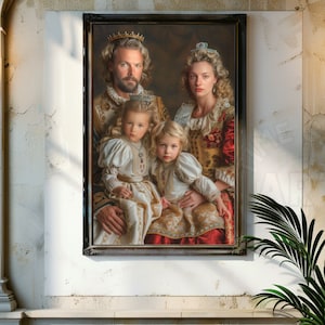 Custom Royal Family Portrait From Photo Custom Royal Family Queen and ...