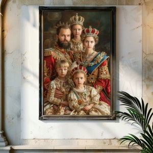 Custom Royal Family Portrait From Photo Custom Royal Family Queen and ...