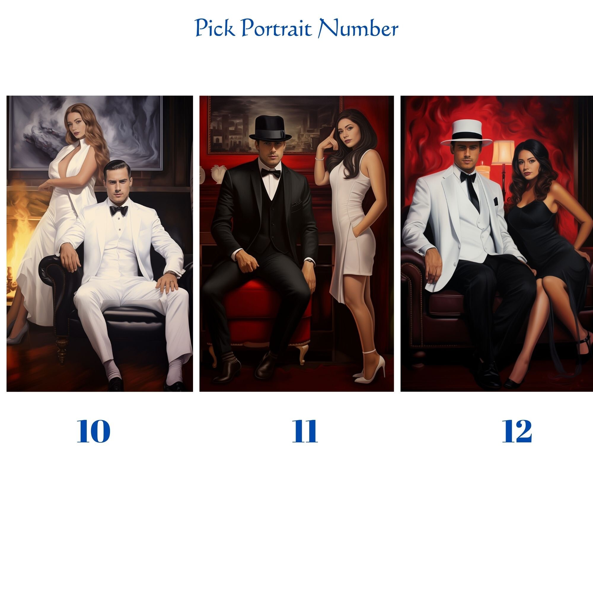 Mafia Couple Portrait From Photo Personalized Gift for Couple Portrait ...