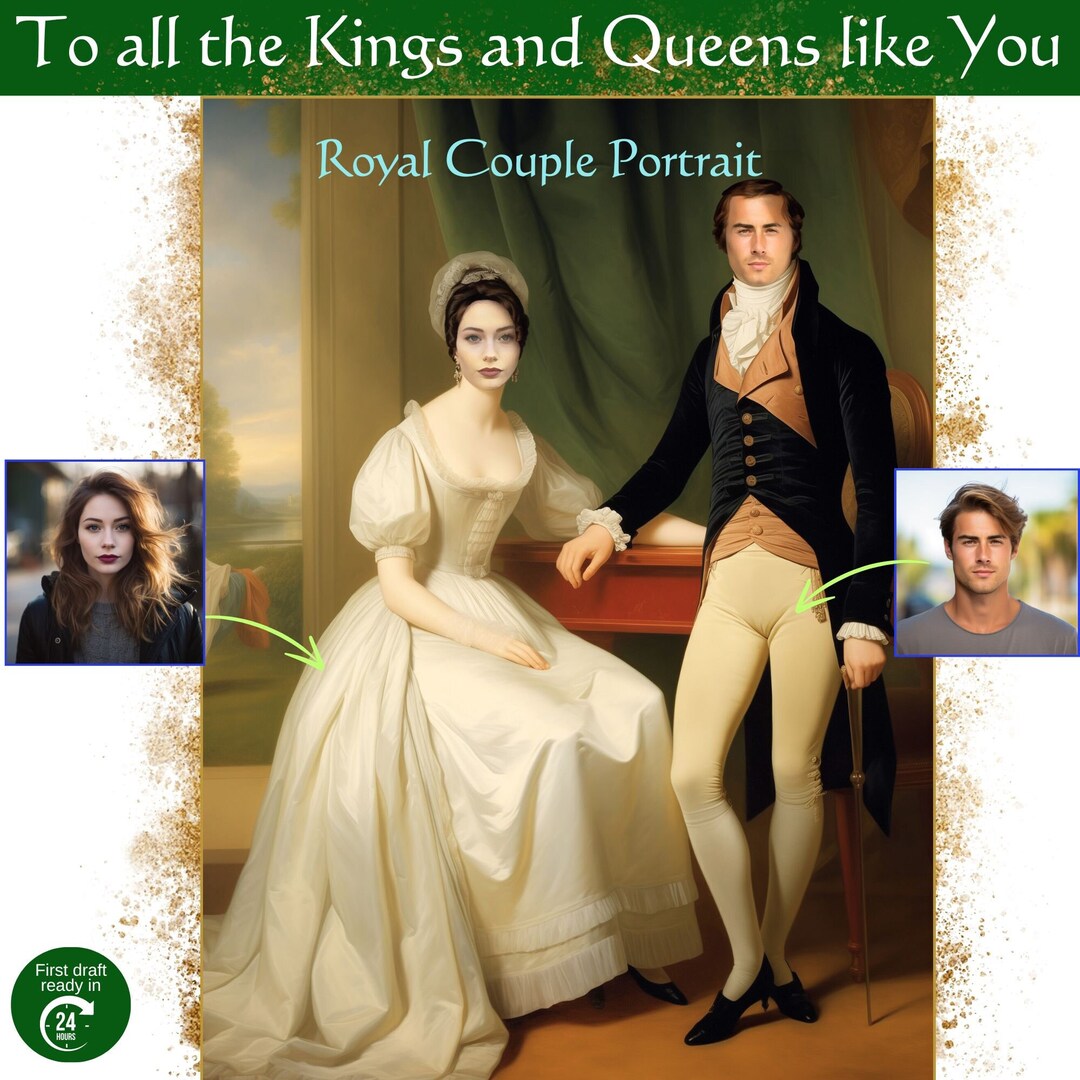 Personalised Historical Royal Portrait Victorian Couple Portrait ...