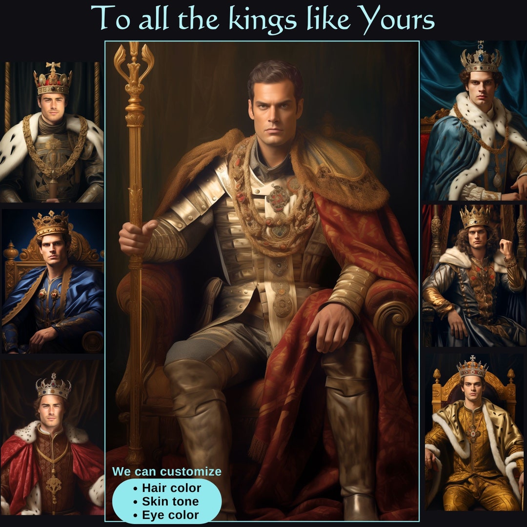Personalized King Royal Portrait From Photo Custom King Portrait ...