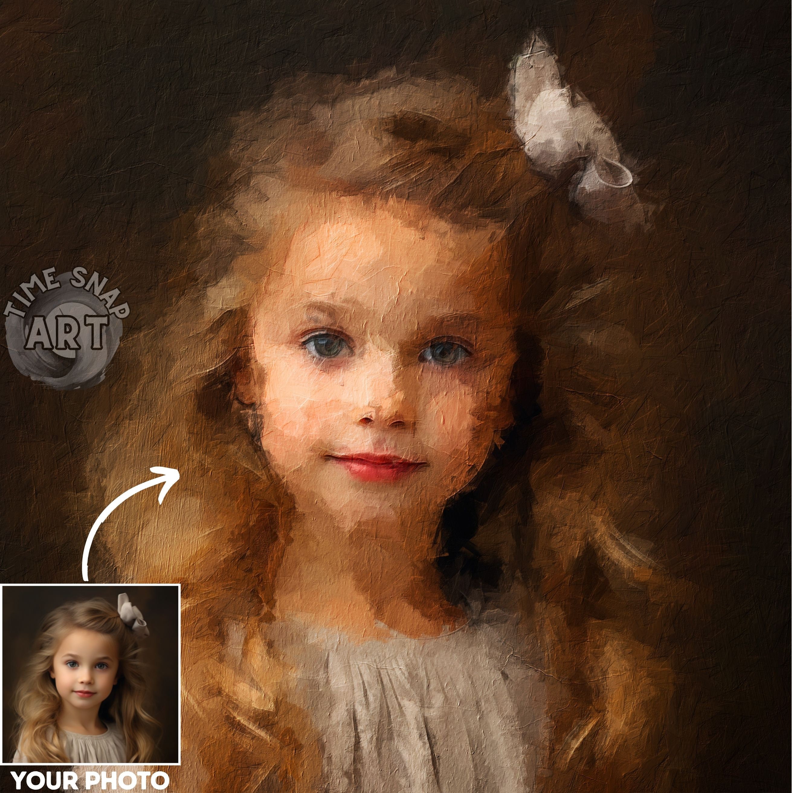Custom Portrait From Photo Kids Portrait Oil Painting Child Portrait ...