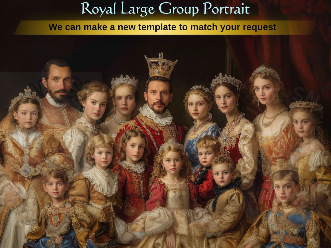 Custom Royal Family Portrait From Photo Custom Royal Family Queen and ...