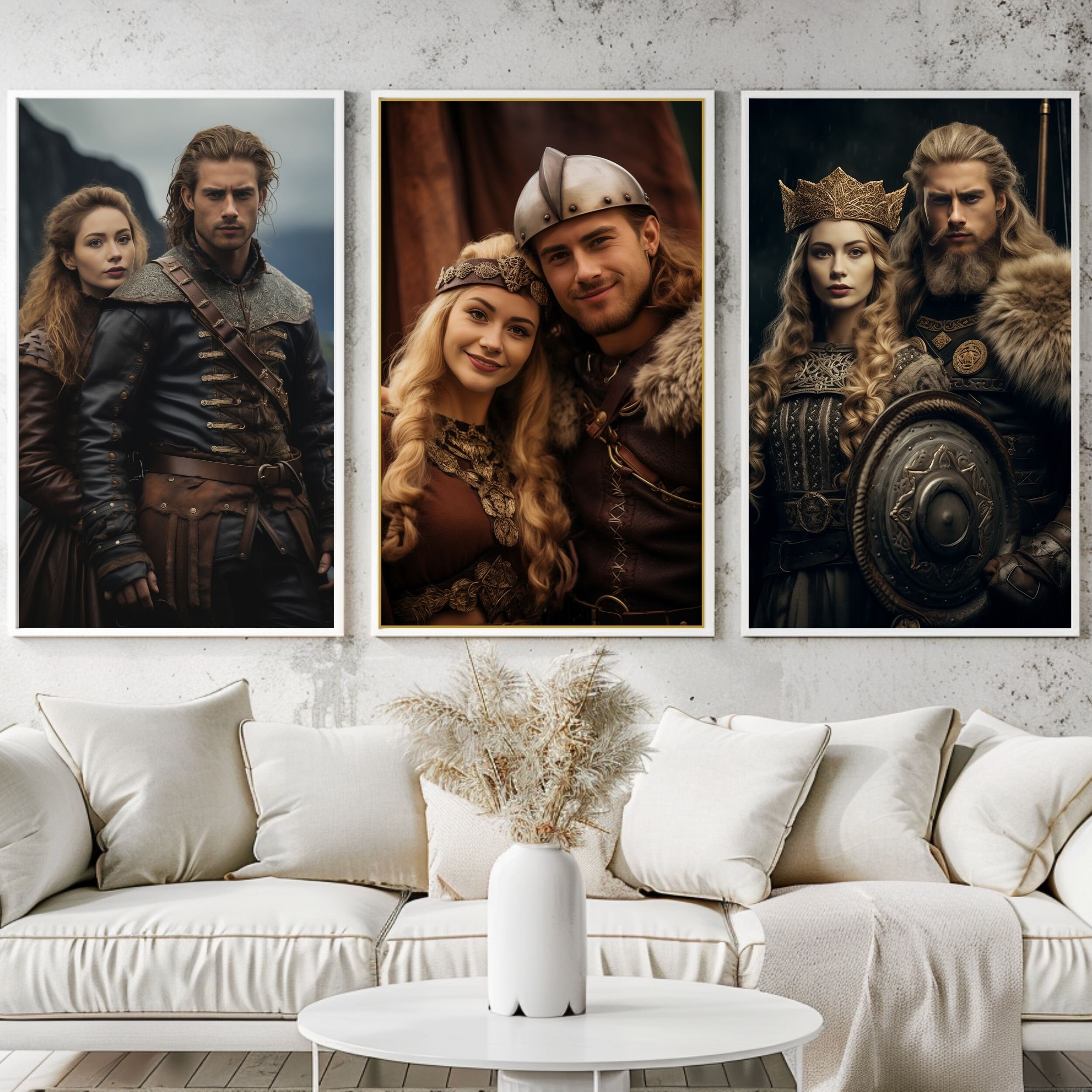 Custom Viking Couple Portrait From Photo Custom Scandinavian Vikings ...