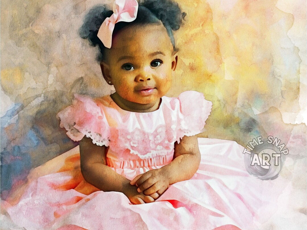 Watercolor Portrait Custom Baby Portrait Painting From Photo Kids ...