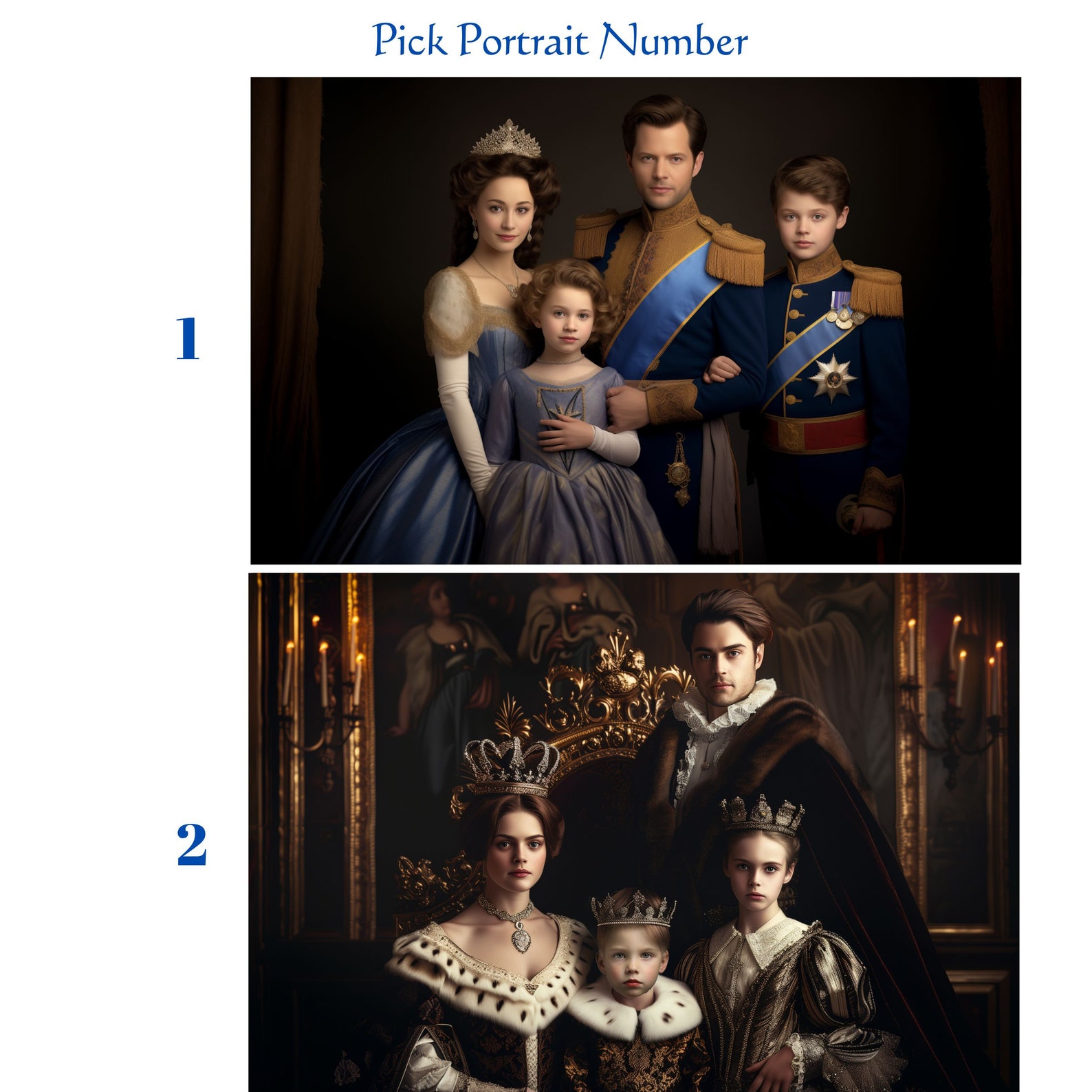 Custom Royal Family Portrait From Photo Custom Royal Family Queen and ...