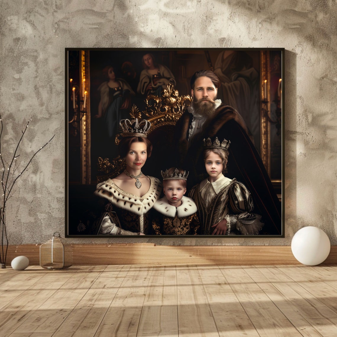 Custom Royal Family Portrait From Photo Custom Royal Family Queen and ...
