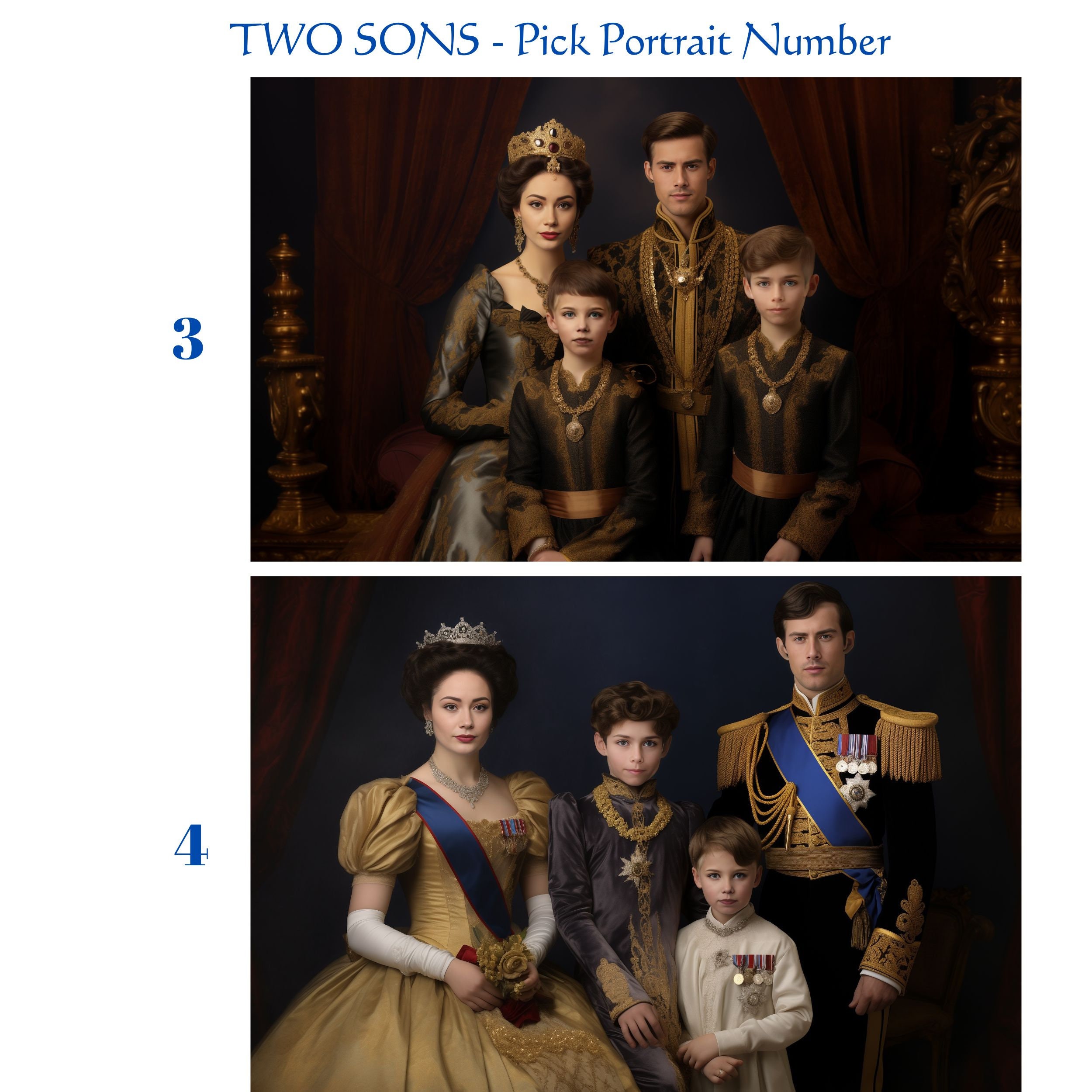 Custom Royal Family Portrait From Photo Custom Royal Family Queen and ...