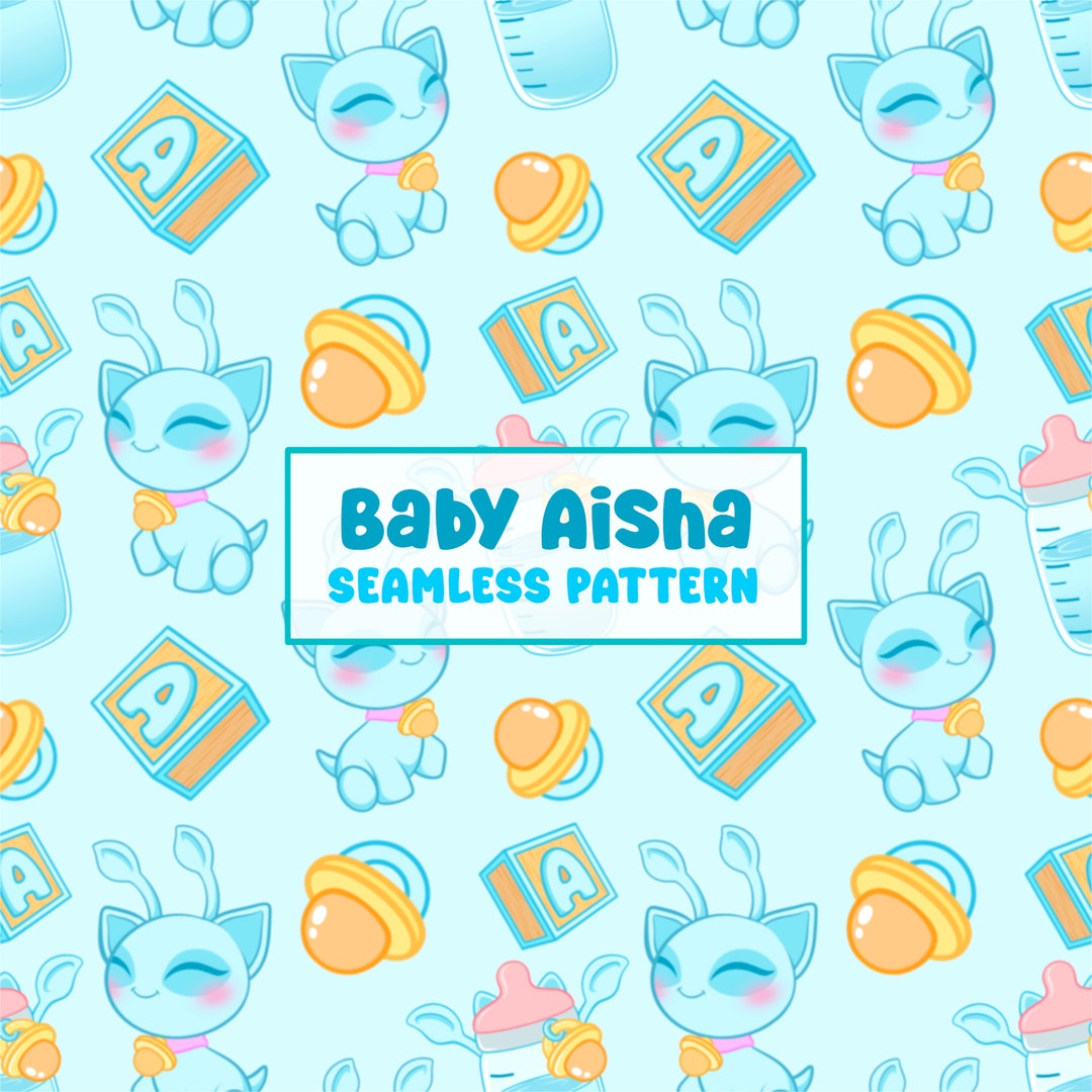 Baby Aisha Neopets© Seamless Pattern Kawaii Baby Digital Pattern , Cute ...