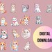 Cute Cats Clipart Bundle, Kitten Graphics, Printable Cat Image, Digital ...