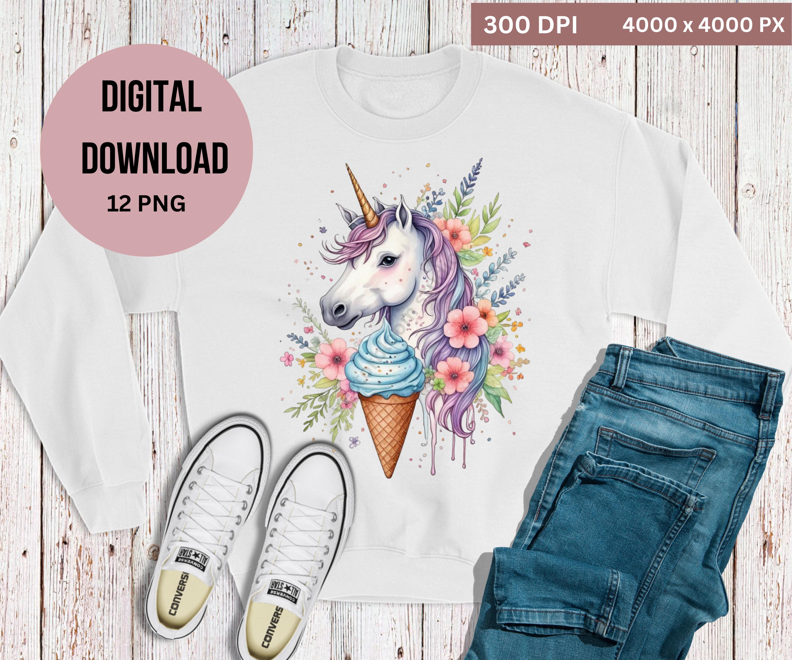 Set of 12, Unicorn Watercolor Clipart, Unicorn Сlip Art, Unicorn Png ...