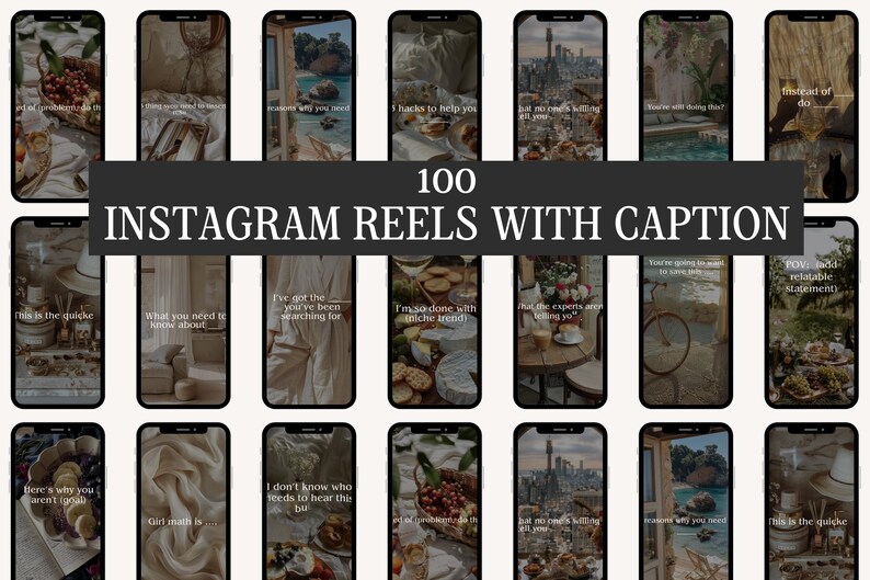 100 Instagram Reel With Caption, Canva Reels, Done for You Reels, Reels ...