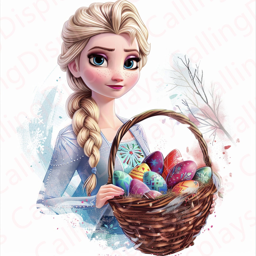 Elsa PNG, Cute Easter Princess Elsa PNG, Easter Elsa PNG, Frozen Theme ...