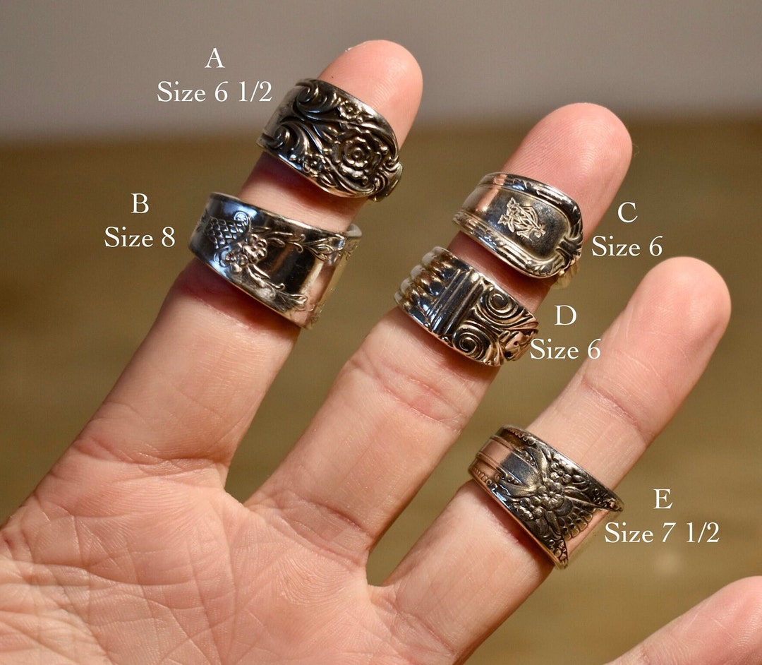 Handcrafted Sterling Silver Spoon Rings Various Sizes - Etsy
