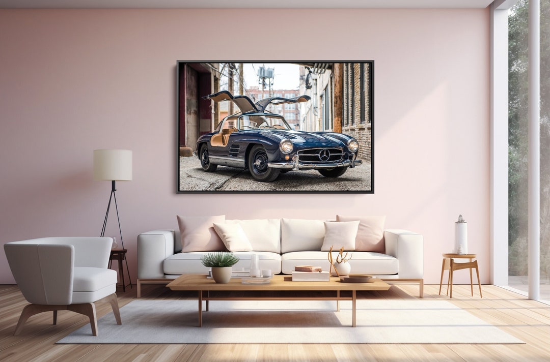 Mercedes-benz 300 SL Gullwing Canvas Wall Art, Luxury Sport Car Poster ...
