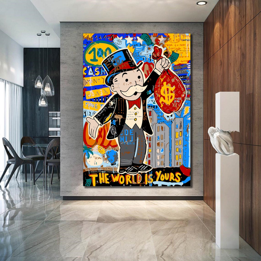 Monopoly Man Graffiti Pop Art Poster, Street Art Print, Monopoly Man ...