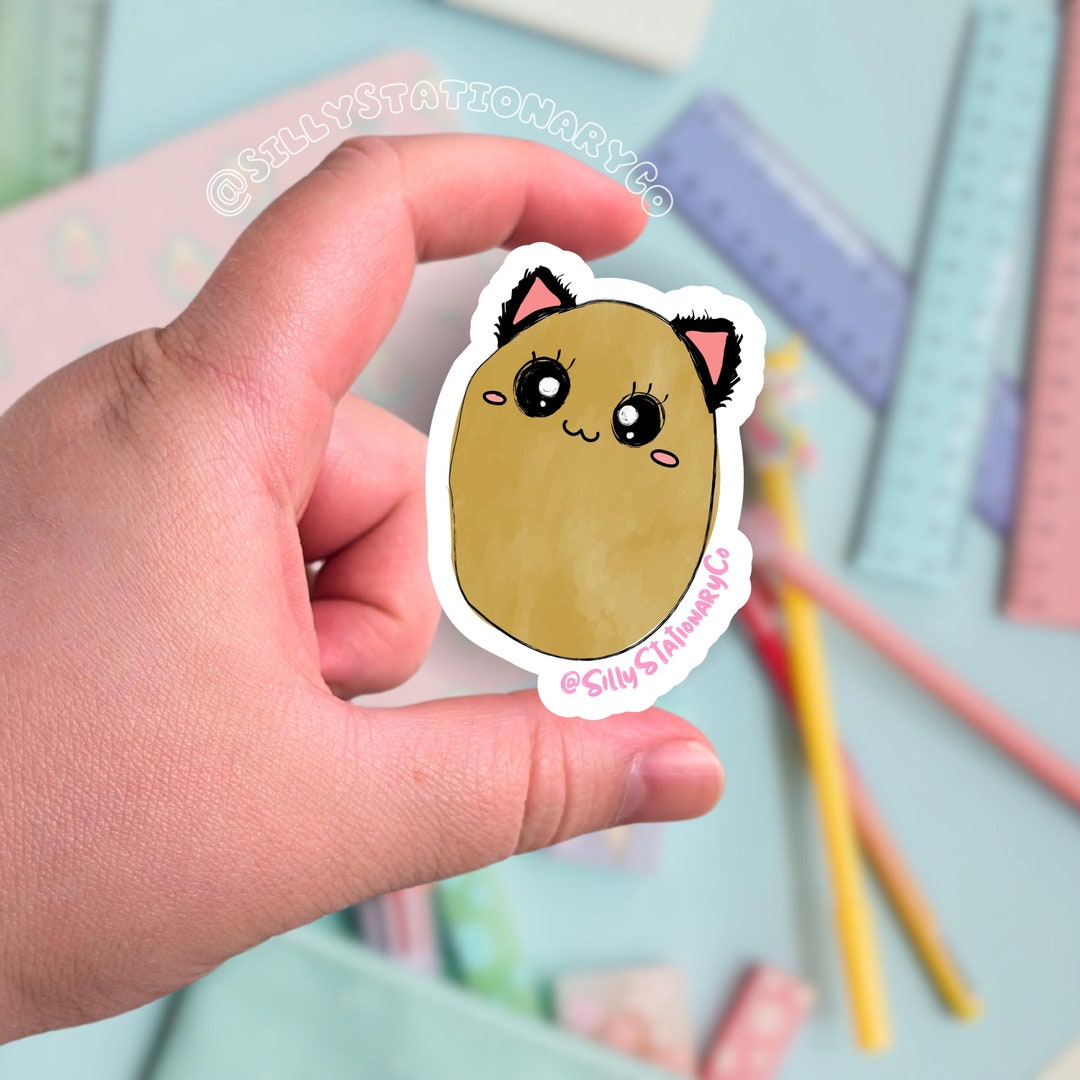 Catato Potato Doodle Sticker, Potato Sticker, Computer Sticker Potato ...