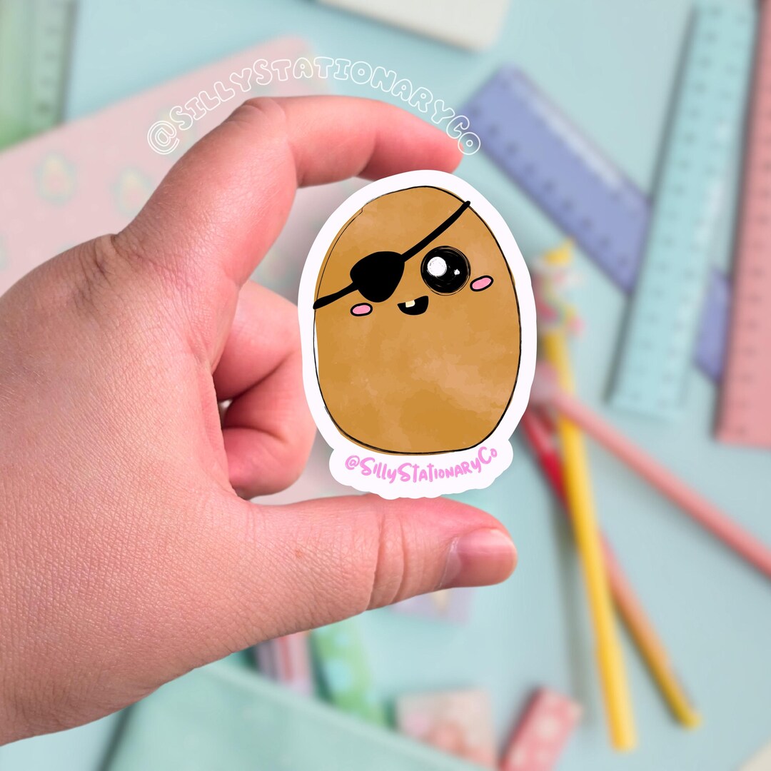Spuddy the Pirate Potato Doodle Sticker, Potato Sticker, Computer ...
