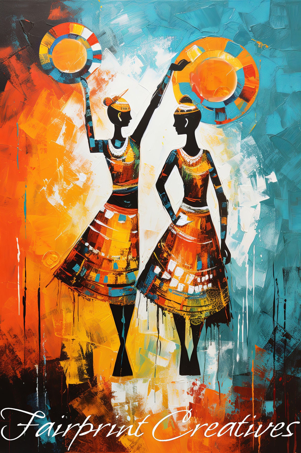 Printable Art African Inspired, Tribal, Bright Colours, Abstract Art ...