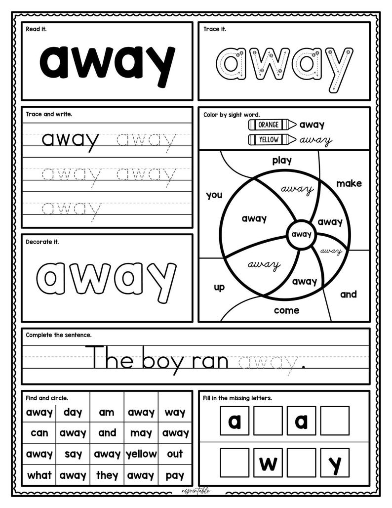 Preschool Sight Words Worksheet: Handwriting Practice (40 Pages) - Etsy